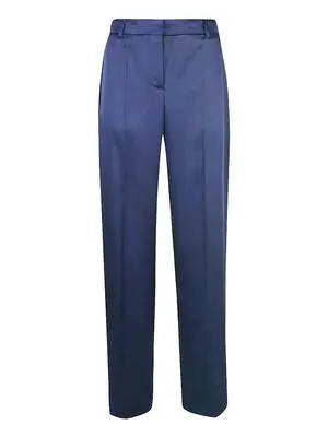 Stella McCartney Pressed-crease Satin Trousers - Blue