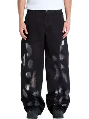 HELIOT EMIL Gallop Pattern Trousers - Black