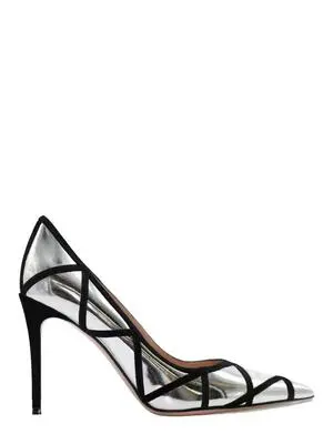 GIANVITO ROSSI Point-toe Heeled Pumps - Silver