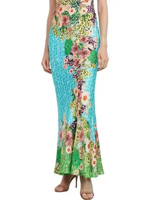 Saloni Renee Floral-print Maxi Dress - Blue