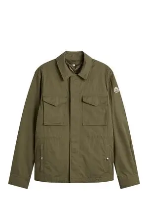 Moncler Roquille Brushed Cotton Shirt Jacket - Green