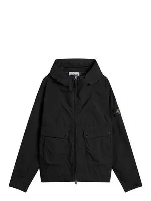 Stone Island Light Compact Touch Poly-tc Hooded Jacket - Black