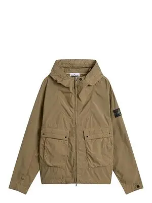 Stone Island Light Compact Touch Poly-tc Hooded Jacket - Military Green