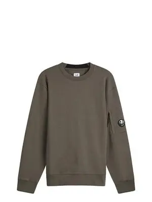 C.P. COMPANY Diagonal Raised Fleece Crewneck Sweatshirt - Gunmetal