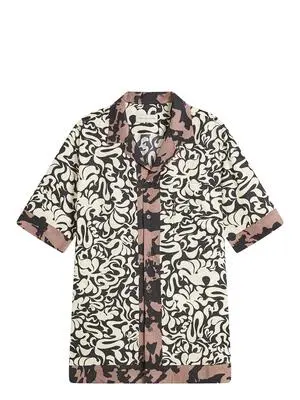 Dries Van Noten Squiggle Border Print Shirt - Black