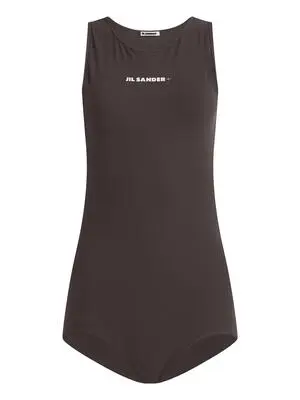 JIL SANDER Logo Activewear Bodysuit - Earth