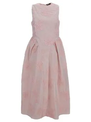 Remain Birger Christensen Floral Embroidered Midi Dress - Rose