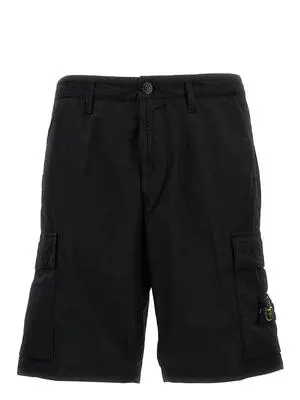 Stone Island Cargo Bermuda Shorts - Black