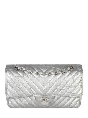 Chanel Metallic Crumpled Calfskin Flap Bag - Silver