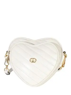 Gucci Matelasse Calfskin Interlocking G Heart Bag - White