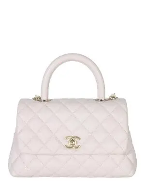 CHANEL Chanel Quilted Caviar Mini Coco Top Handle Bag