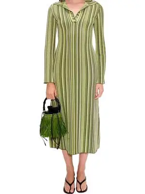 SIMONMILLER Striped Midi Dress - Green