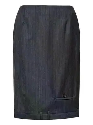 MAISON MARGIELA Pinstripe Pocket Midi Skirt - Grey