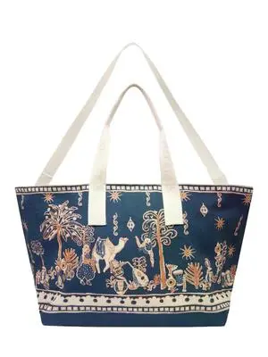ALEMAIS Acacia Graphic Print Tote - Blue