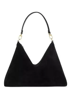 TOTEME Medium Bevel Suede Shoulder Bag - Black