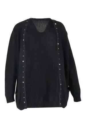 Saint Laurent Crystal-embellished Cardigan - Black