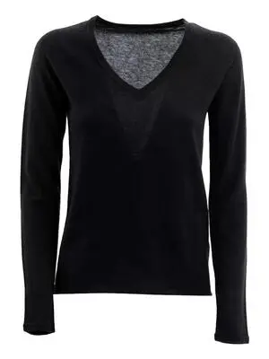 Majestic Filatures V-neck Knitwear - Black