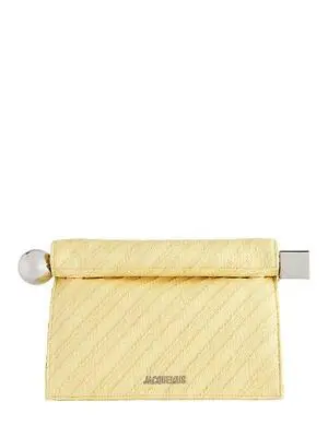 Jacquemus La Pochette Rond Carre Leather Shoulder Bag - Light Yellow