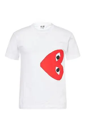 Play Comme Des Garcon Heart-print Cotton-jersey T-shirt - White
