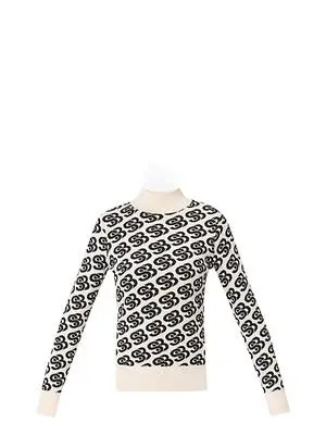 Sweaty Betty Logo Jacquard Mid-layer Top - White Sb Jacquard