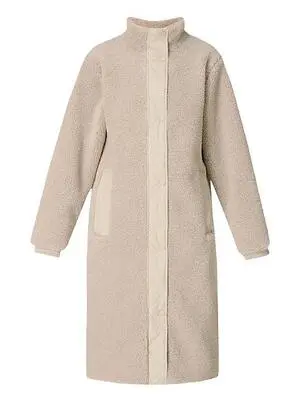 Sweaty Betty Relaxed Fit Sherpa Texture Coat - Dusk Beige