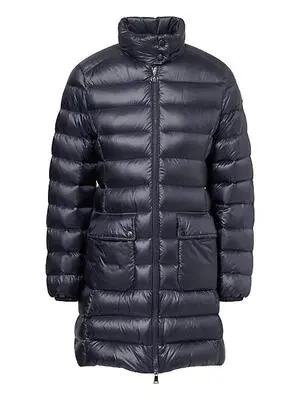 Moncler Genet Long Shell-down Coat - Navy