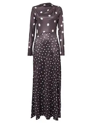 PRETTY LAVISH Delilah Polka-dot Maxi Dress - Brown And Cream