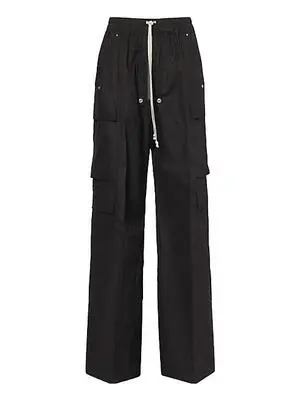 Rick Owens Cargo Wide-leg Cotton Trousers - Black