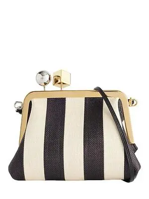 Jacquemus The Berlingot Striped Woven Shoulder Bag - Natural / Black