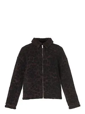 Sweaty Betty Leopard-print Fleece Jacket - Brown Leopard Print