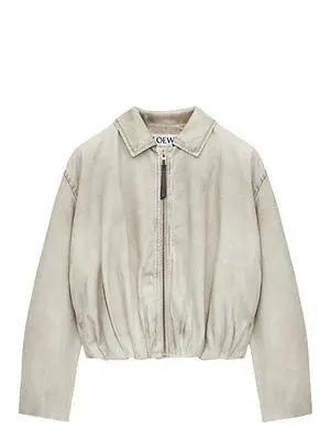 Loewe Draped Long Sleeve Denim Jacket - Light Grey