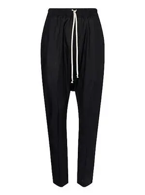 Rick Owens Drawstring Tapered-leg Wool Trousers - Black