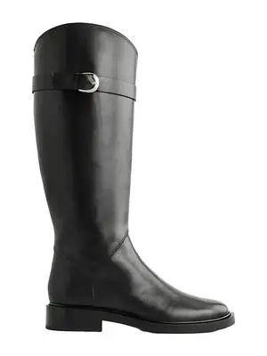 REFORMATION Buckle Knee High Boots - Black