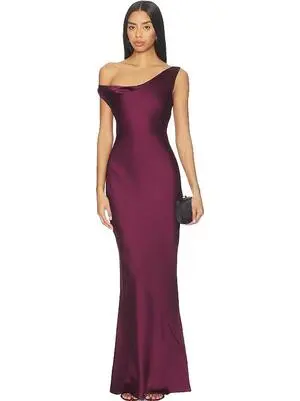 Norma Kamali Drop Shoulder Maria Gown - Plum