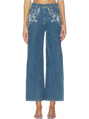 Simkhai Jude Mid-rise Crop Wide-leg Jean - Solana
