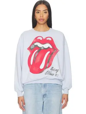 Daydreamer Rolling Stones Big Tongue 89 Oversized Crew Sweatshirt - Light Dusk
