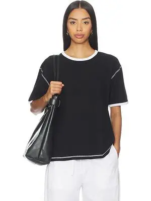 AYA MUSE Waffle T-shirt - Black