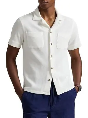 Polo Ralph Lauren Waffle Knit Cotton & Linen Camp Shirt - Nevis