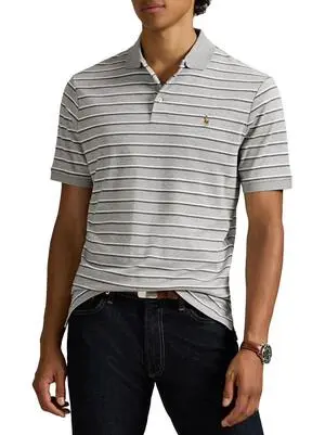 Polo Ralph Lauren Classic Fit Stripe Cotton Polo - Andover Heather Grey Multi