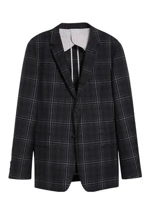 Thom Browne Plaid Wool Sport Coat - Black