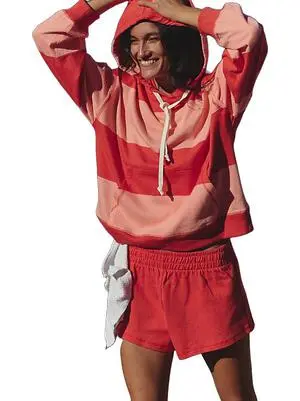 Free People Retro Rugby Hooded Set - Flame Combo