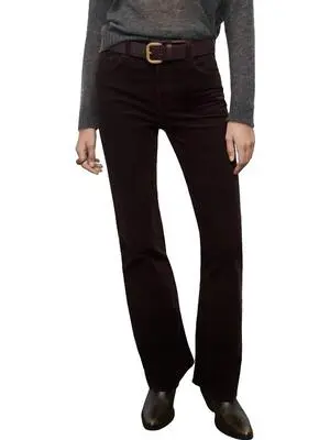 Mango Flare Velvet Jeans Chocolate