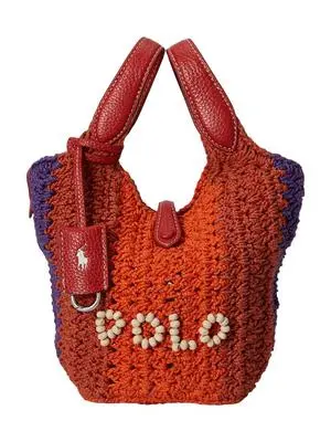 Polo Ralph Lauren Cord Crochet Logo Tote - Cherry Multi Polo