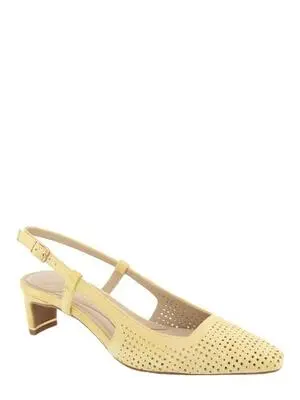 KENNETH COLE Marbella Perf Slingback Pump Lemon Suede