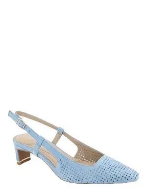 KENNETH COLE Marbella Perf Slingback Pump Sky Blue Suede