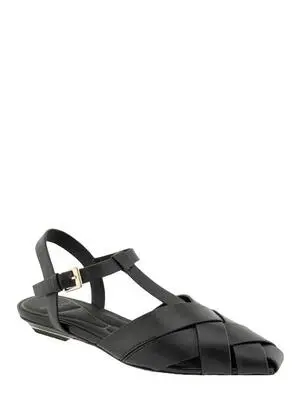 KENNETH COLE Bindy Fisherman Sandal - Black Leather