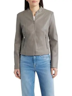 VIA SPIGA Via Spiga Front-Zip Faux Leather Jacket