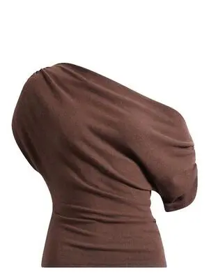 REFORMATION Iris One-shoulder Knit Top - Mole