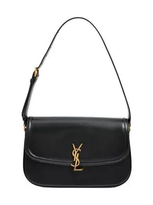 Saint Laurent Large Solferino Leather Shoulder Bag - Noir
