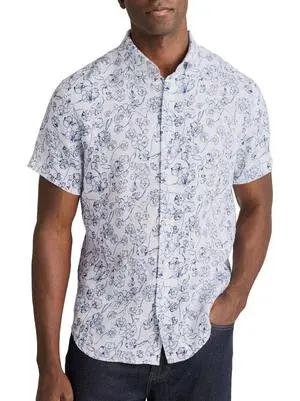 Bonobos Riviera Slim Fit Floral Short Sleeve Linen Button-down Shirt - Shadow Floral